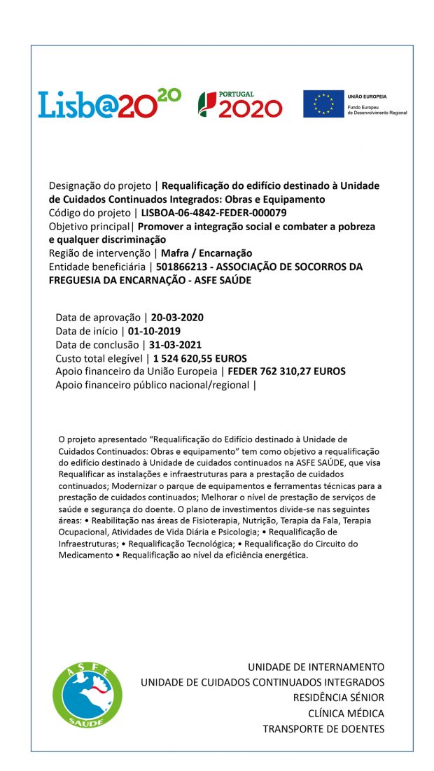 Portugal 2020 - ASFE SAÚDE